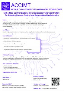 Embedded Control Systems (ECS) – A C C I M T